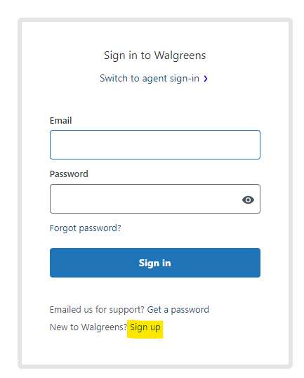 Help Center Account Creation – Walgreens External Stibo Support